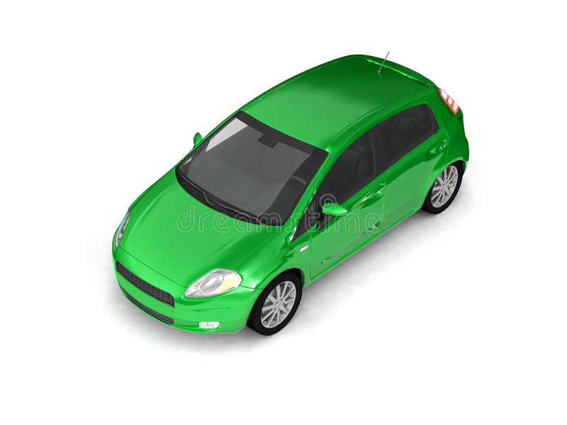 Hatchback red car top view stock illustration. Illustration of ...