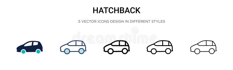 Hatchback Icon in Filled, Thin Line, Outline and Stroke Style. Vector ...