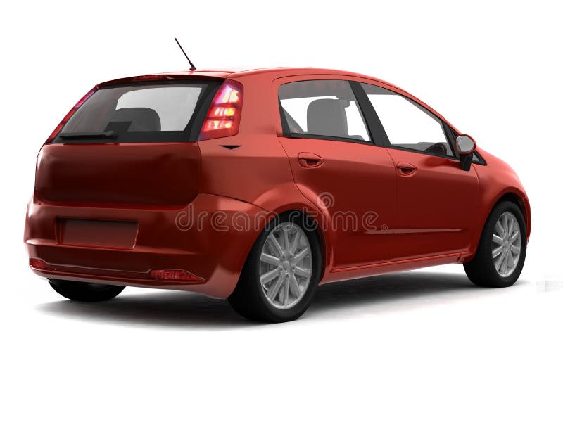 Hatchback red car top view stock illustration. Illustration of ...