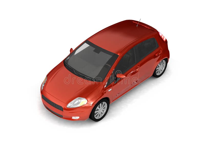 Hatchback red car top view stock illustration. Illustration of ...