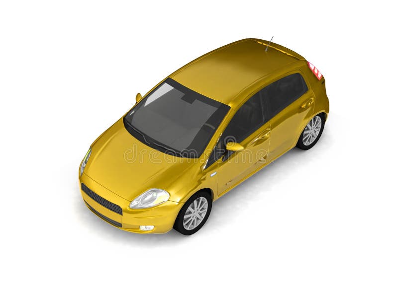 Compact Yellow Car Top View Stock Illustration - Illustration of ...