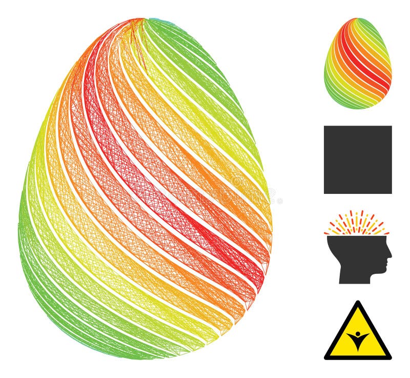 Hatched Abstract Egg with Diagonal Stripes Vector Mesh Stock Vector ...