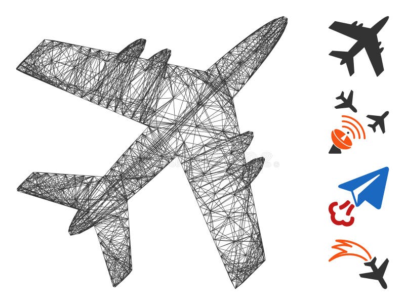 Hatched Aircraft Vector Mesh Stock Illustration - Illustration of ...