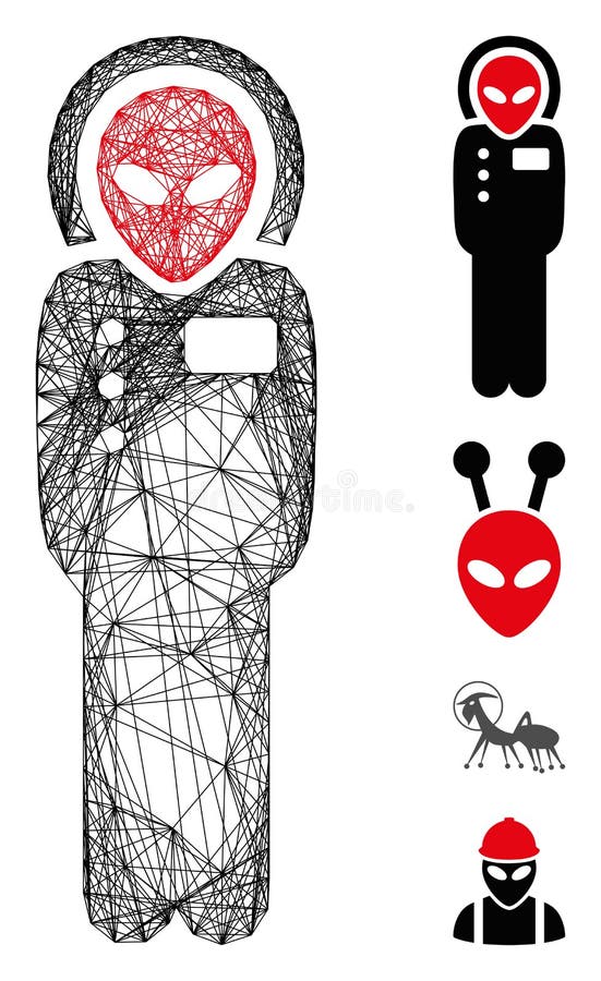 Hatched Alien Visitor Space Suit Vector Mesh Stock Illustration ...
