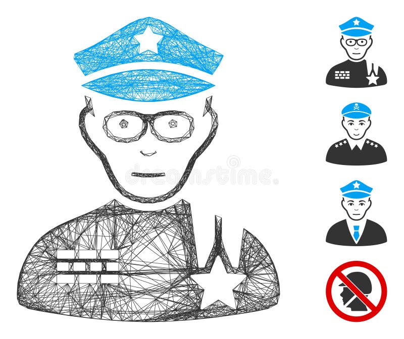 Hatched Army General Vector Mesh Stock Vector - Illustration of ...