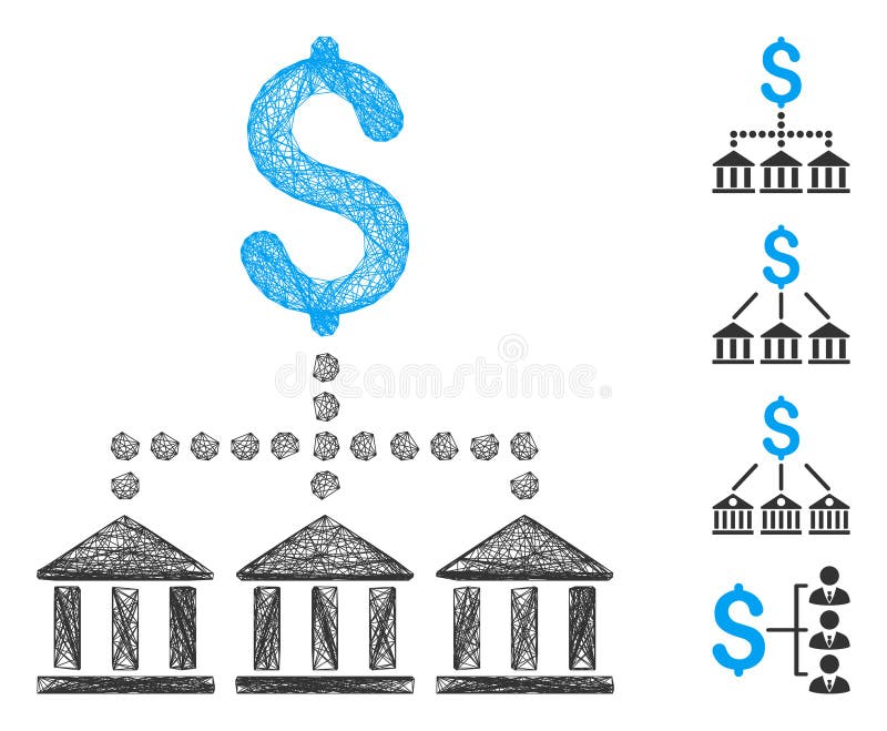 Hatched Bank Scheme Vector Mesh Stock Vector - Illustration of icon ...