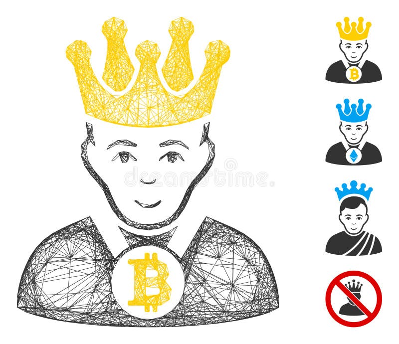 Hatched Bitcoin King Vector Mesh Stock Vector - Illustration of ...