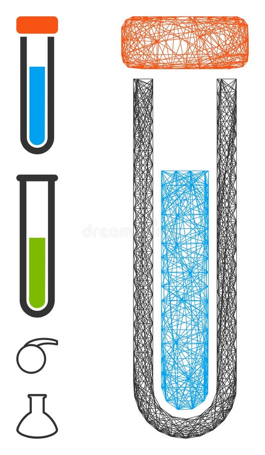 Hatched Covered Test Tube Vector Mesh Stock Illustration - Illustration ...