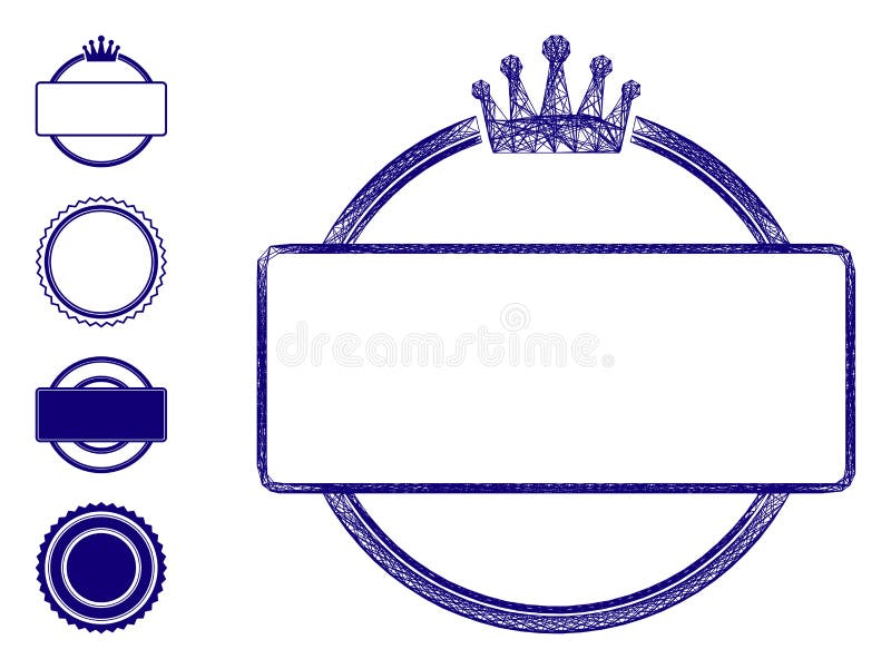 Hatched Crown Round and Rectangle Frame Vector Mesh Stock Illustration ... Hatched Crown Round and Rectangle Frame Vector Mesh Stock Illustration ...