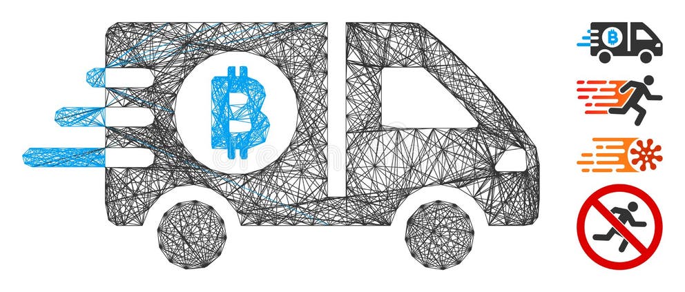 Hatched Fast Bitcoin Delivery Car Vector Mesh Editorial Image ...