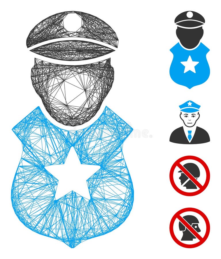 Hatched Guard Man Vector Mesh Stock Vector - Illustration of policeman ...