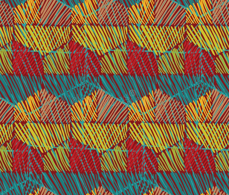 Hatched Hexagons Yellow Red Orange with Grid Stock Vector ...