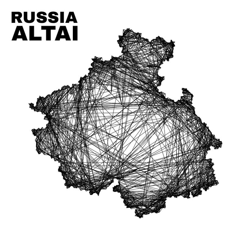 Hatched Irregular Mesh Altai Republic Map Stock Vector - Illustration ...