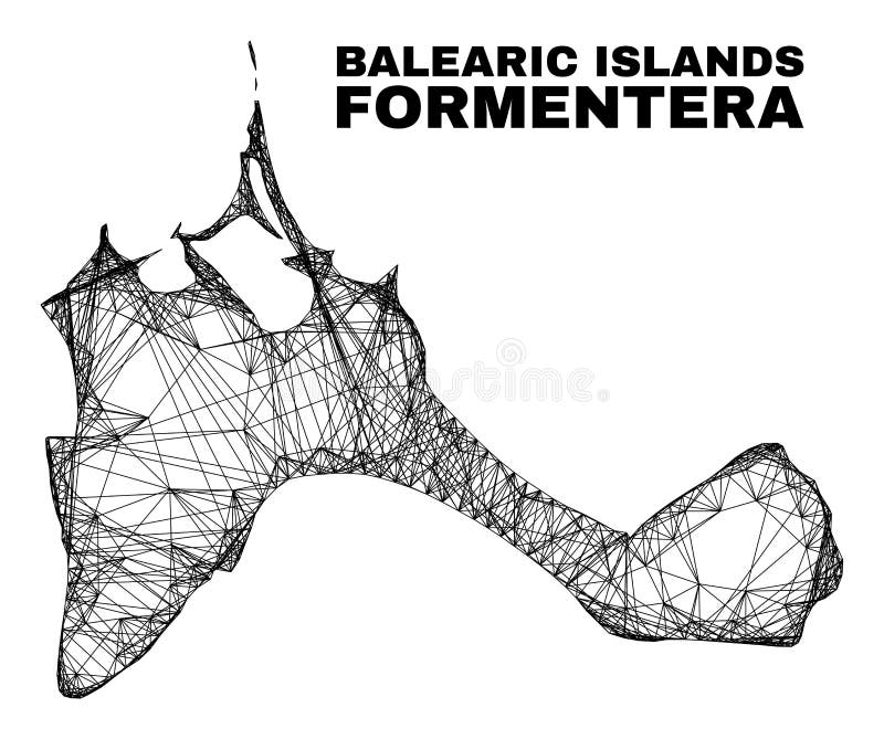 Hatched Irregular Mesh Formentera Island Map Stock Vector ...