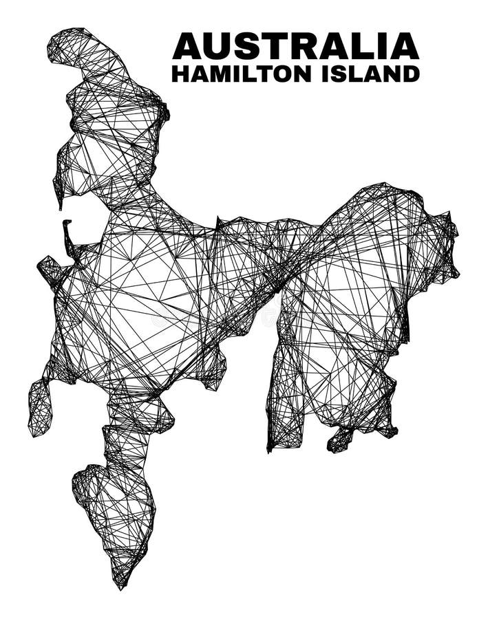 Hatched Irregular Mesh Hamilton Island Map Stock Vector - Illustration ...