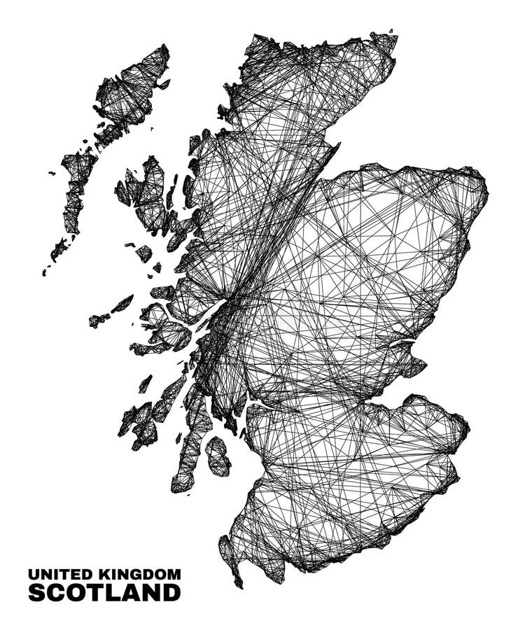 Hatched Irregular Mesh Scotland Map Stock Vector - Illustration of ...