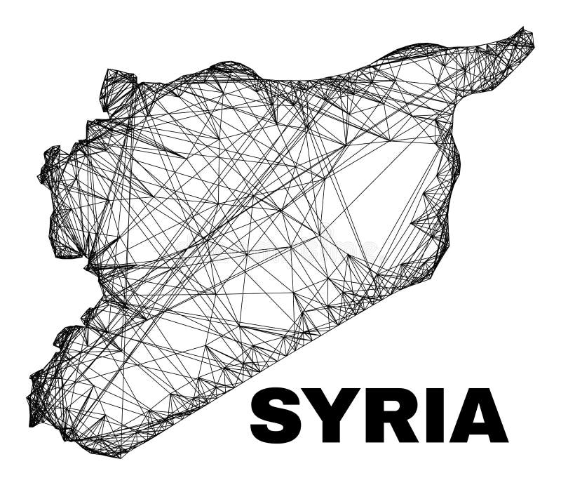 Hatched Irregular Mesh Syria Map Stock Vector - Illustration of ...
