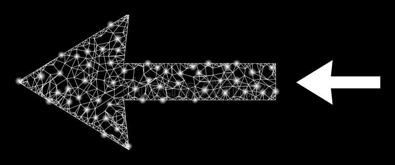 Hatched Left Arrow Mesh Icon with Glare Lightspots Stock Vector ...