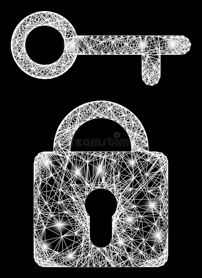 Hatched Lock Key Mesh with Bright Glitter Dots Stock Vector ...