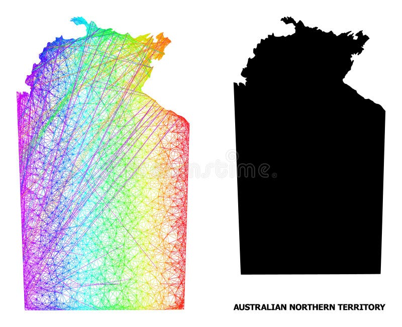 Hatched Map of Australian Northern Territory with Spectrum Gradient ...