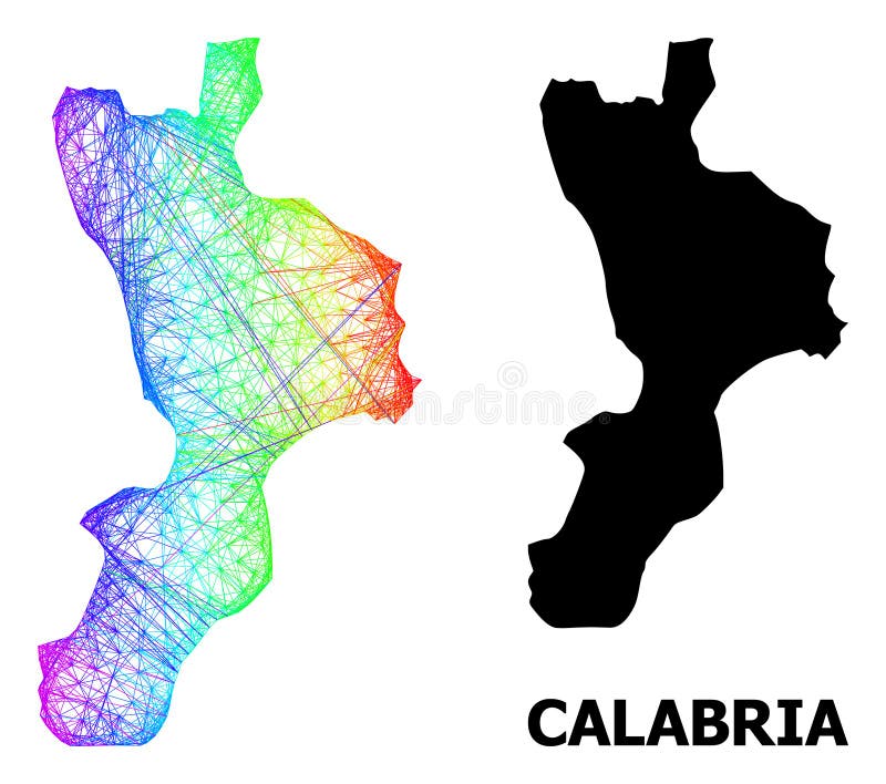 Hatched Map of Calabria Region with Spectrum Gradient Stock Vector ...