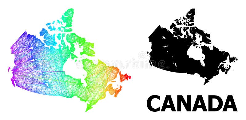 Hatched Map of Canada with Spectral Gradient Stock Vector ...