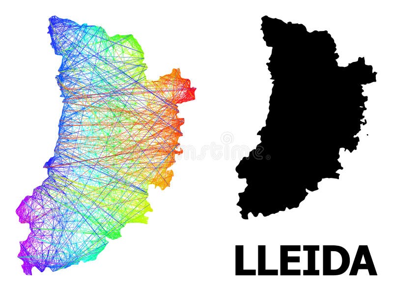 Hatched Map of Lleida Province with Spectral Gradient Stock Vector ...