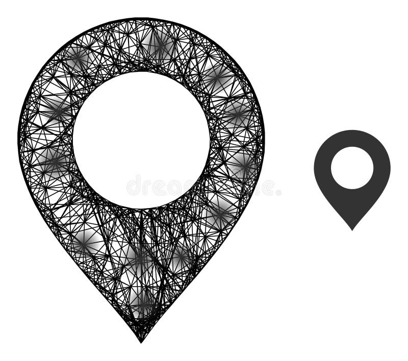 Hatched Map Mark Icon with Spots Stock Vector - Illustration of ...