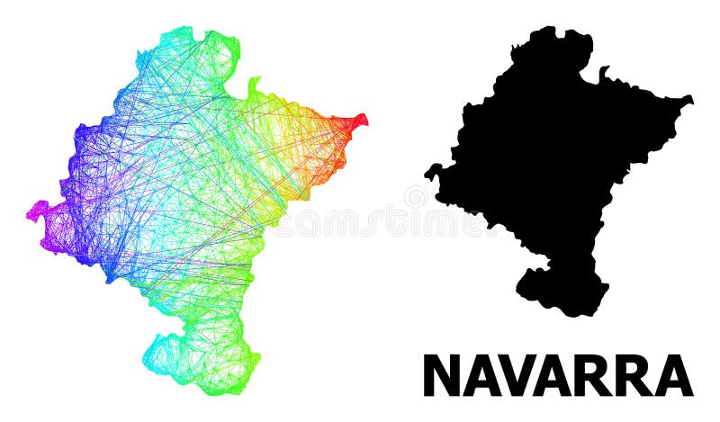 Hatched Map of Navarra Province with Spectrum Gradient Stock Vector ...