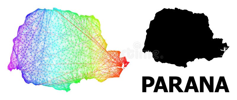 Hatched Map of Parana State with Spectrum Gradient Stock Vector - Illustration of political ...