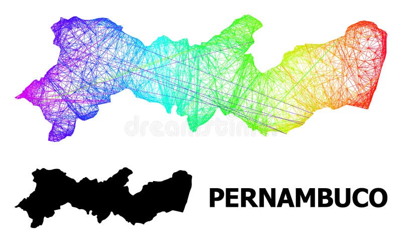 Hatched Map of Pernambuco State with Spectrum Gradient Stock Vector ...
