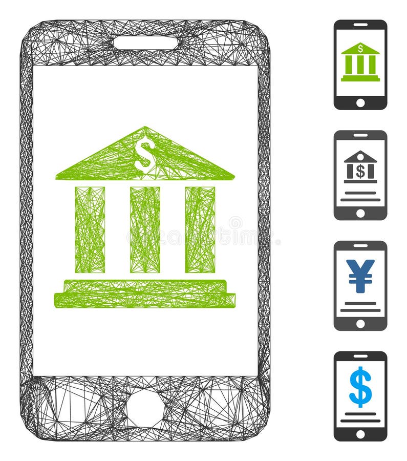 Hatched Mobile Bank Vector Mesh Stock Illustration - Illustration of ...