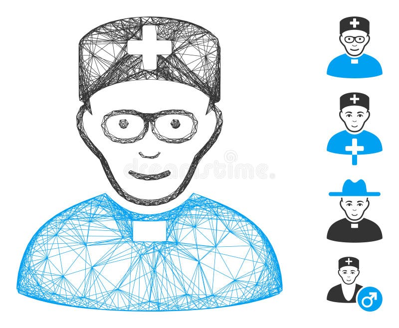 Hatched Monastic Doctor Vector Mesh Stock Vector - Illustration of flat ...