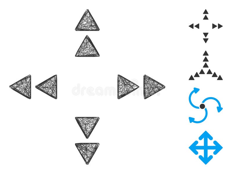 Hatched Move Out Triangles Vector Mesh Stock Vector - Illustration of ...