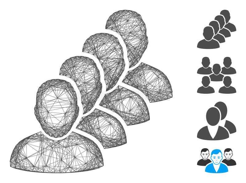 Hatched People Queue Vector Mesh Stock Illustration - Illustration of ...