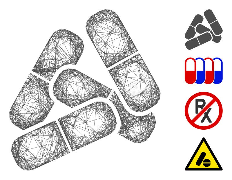 Hatched Pills Vector Mesh stock vector. Illustration of chemistry ...