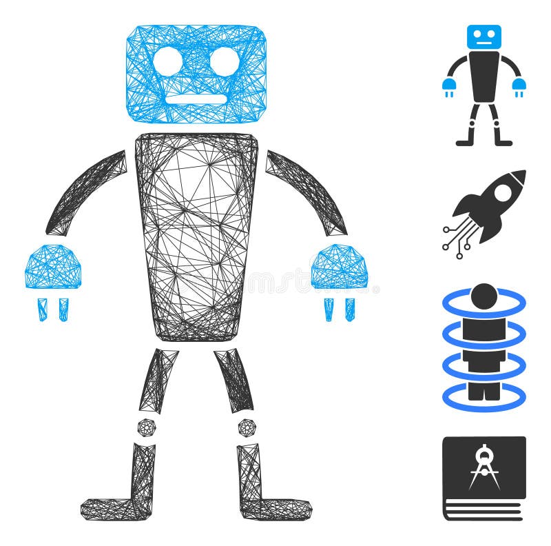 Hatched Robot Vector Mesh stock vector. Illustration of industry ...