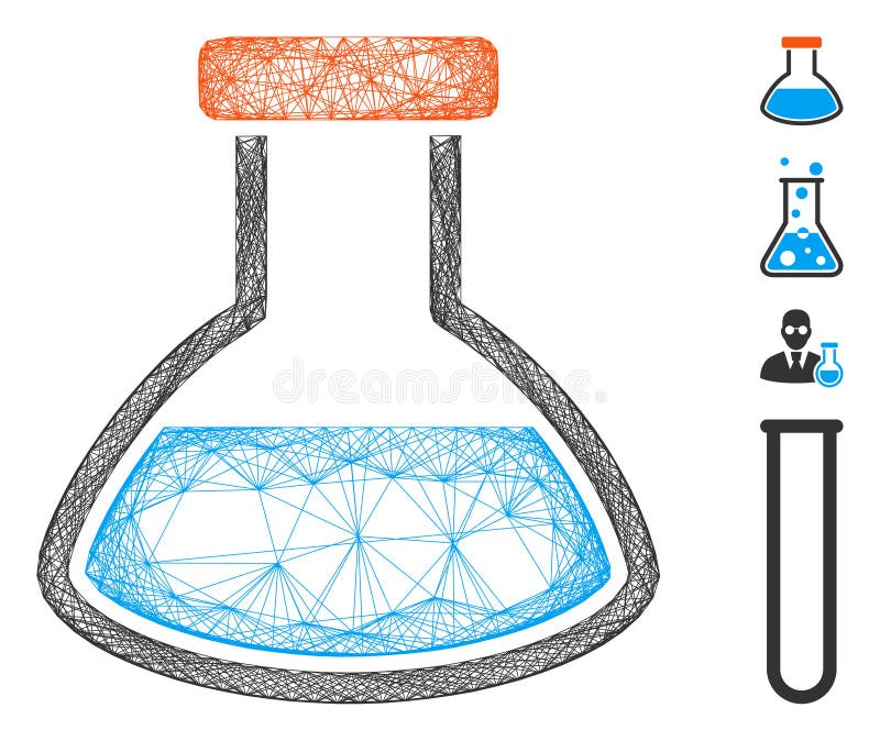 Hatched Rounded Flask Vector Mesh Stock Illustration - Illustration of ...