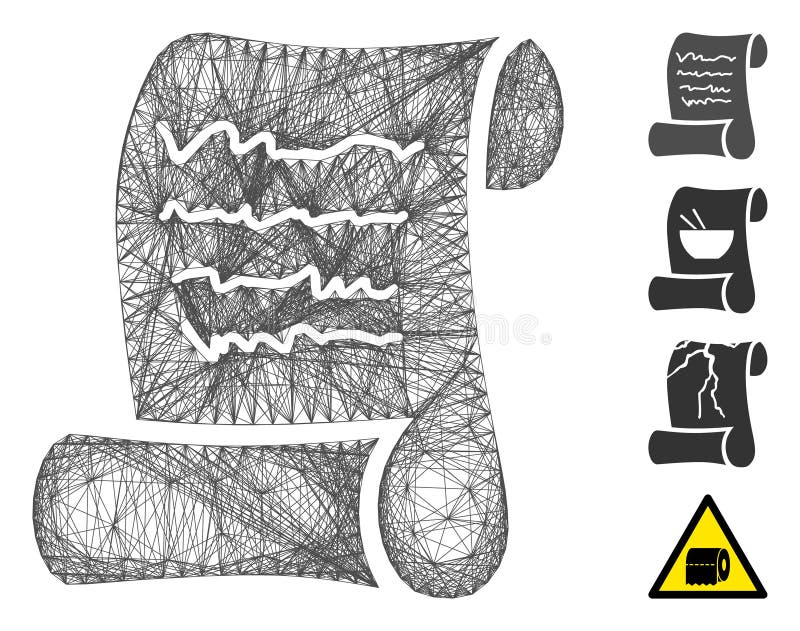 Hatched Script Roll Vector Mesh Stock Vector - Illustration of vector ...