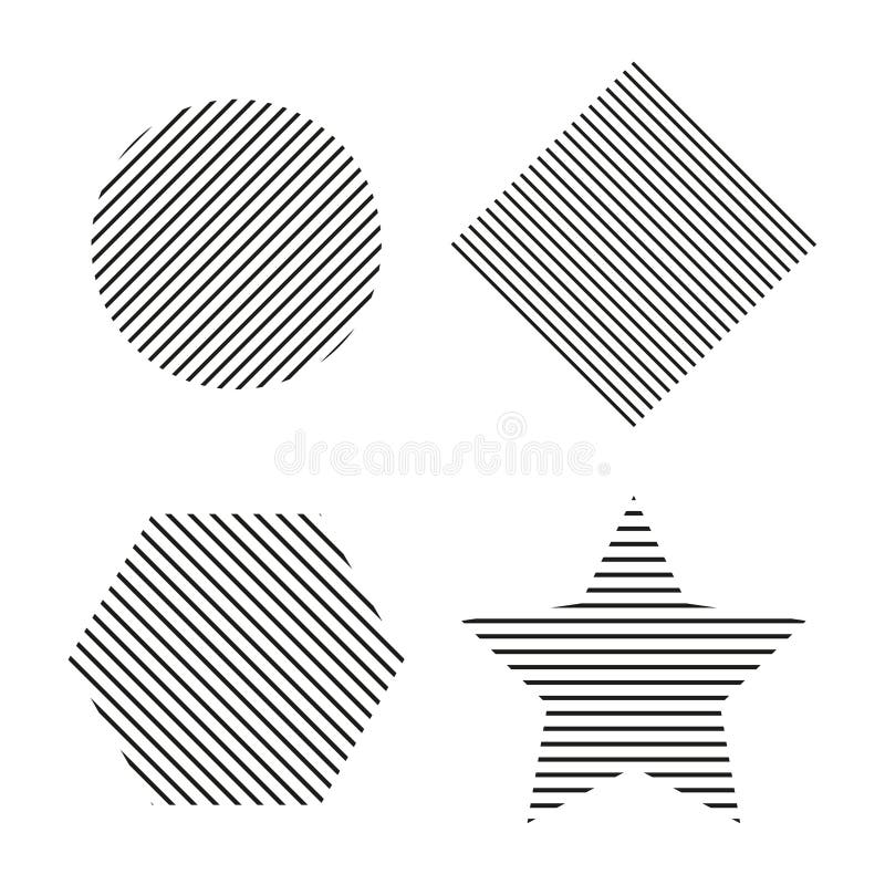 Hatched Shape Icon. Striped Figure Vector. Abstract Graphic Pattern ...