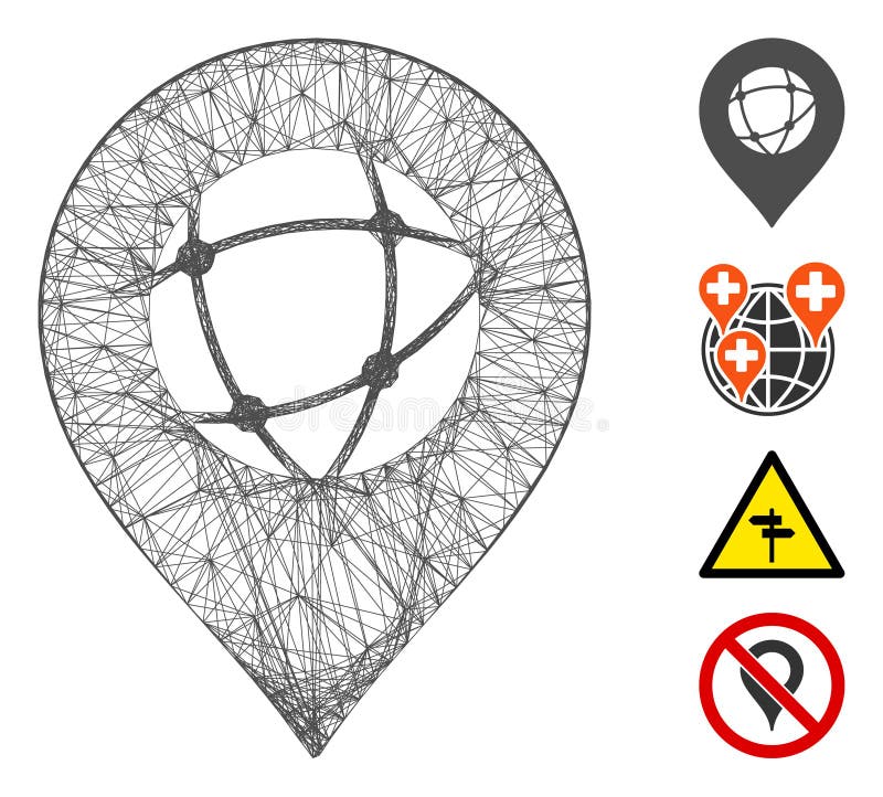 Hatched Sphere Marker Vector Mesh Stock Illustration - Illustration of ...