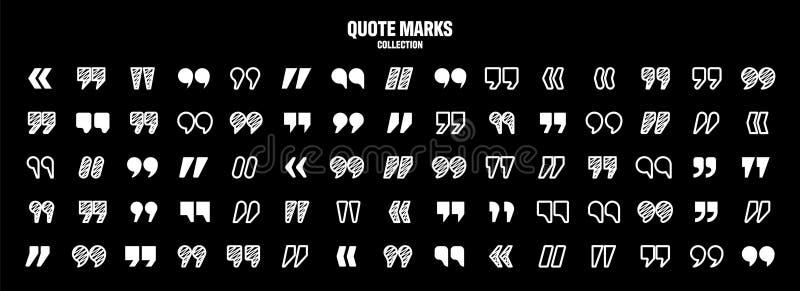Hatched Text Quotation Marks. Hand Drawn Quotes Icon. Typographic ...