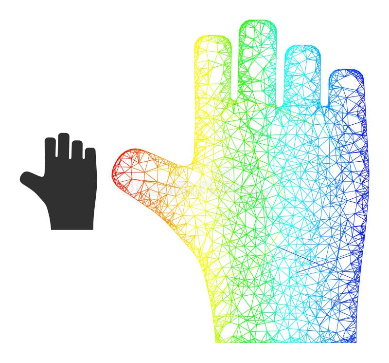Hatched Voting Hand Web Mesh Icon with Rainbow Gradient Stock Vector ...