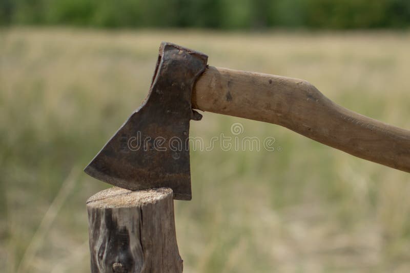 Hatchet stock photo. Image of construction, outdoors - 57280014