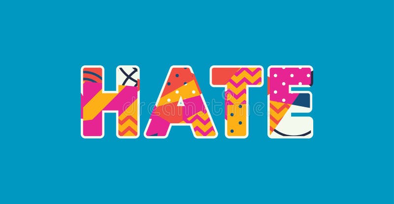 No Hate Concept, Crossed Out Word on Computer Screen Stock Vector ...