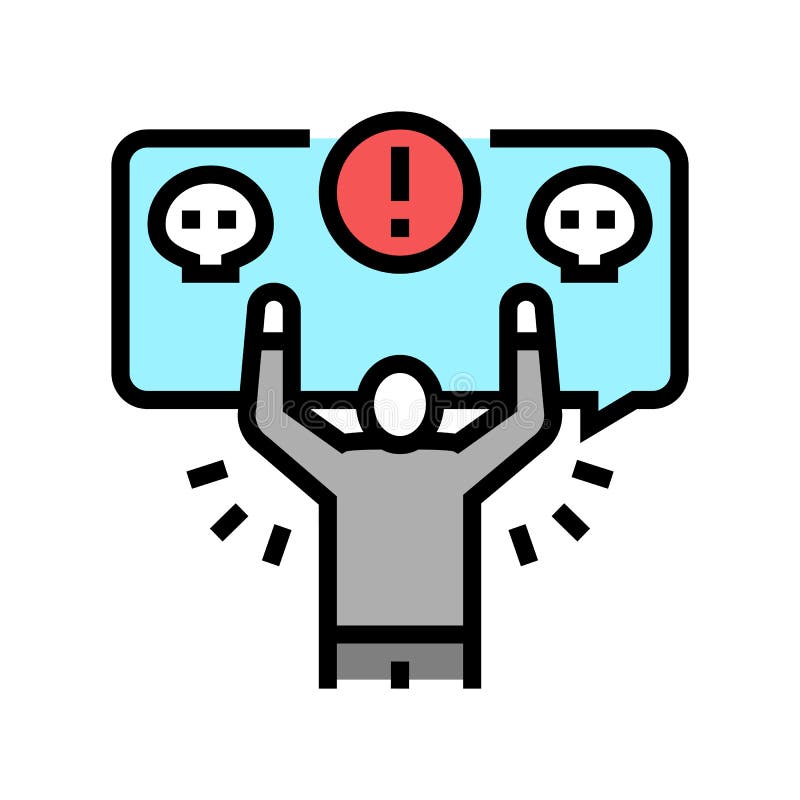 Hate Crimes Color Icon Vector Illustration Stock Vector - Illustration ...