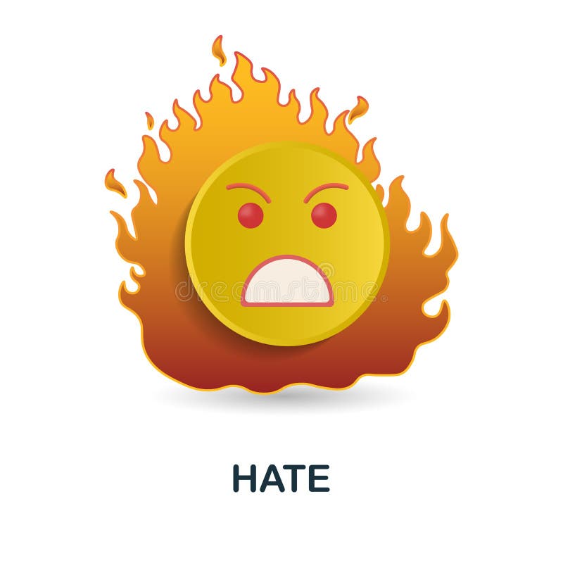 Hate Icon. 3d Illustration from Harassment Collection. Creative Hate 3d ...