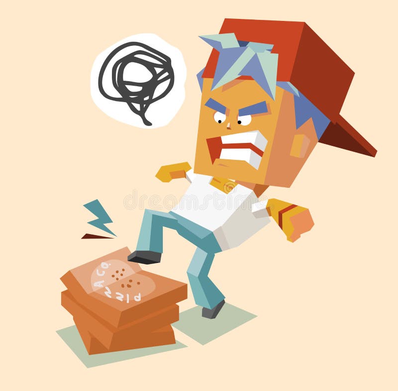 Hate pizza stock illustration. Illustration of disappointed - 56091398