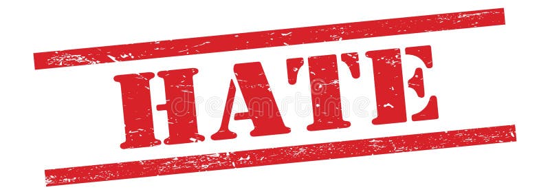 HATE Text on Red Grungy Lines Stamp Stock Illustration - Illustration ...