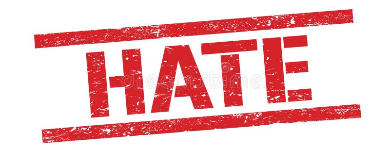 HATE Text on Red Vintage Lines Stamp Stock Illustration - Illustration ...